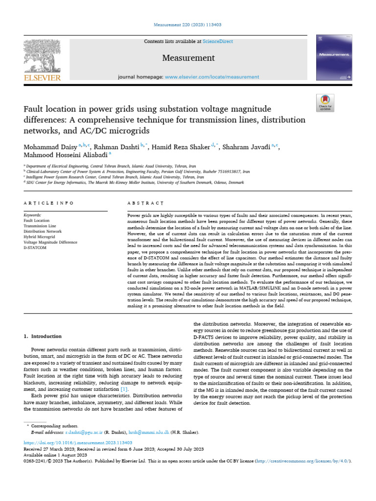 Fault Location in Power Grids Using Substation Voltage Magnitude | PDF | Electric Power ...