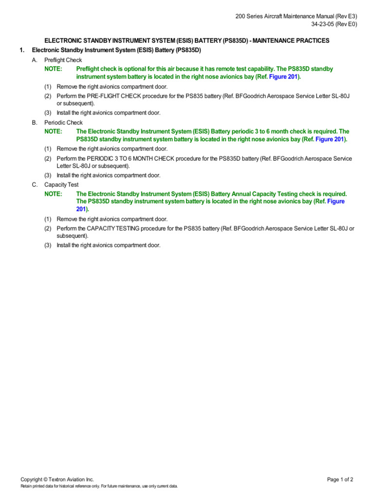 34-23-05 (Printed Data Must Not Be Retained For Future Reference ...