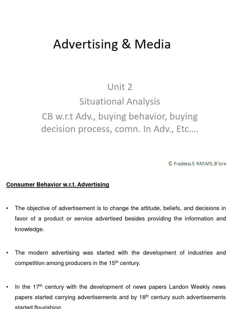 Unit 2 - Situational Analysis | PDF | Communication | Brand