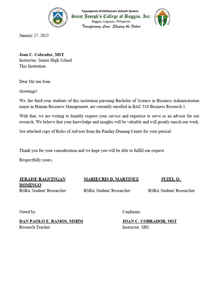 Request for Research Adviser Assistance | PDF | Career & Growth | Wellness