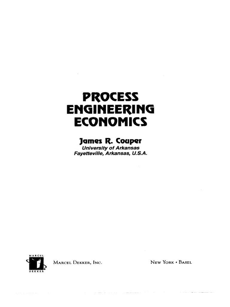 Process Engineering Economics - James R. Couper | PDF | Preferred Stock ...