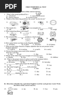 Grade 2 English 1st Periodic Test 2021 | PDF | Linguistics | Cognitive ...