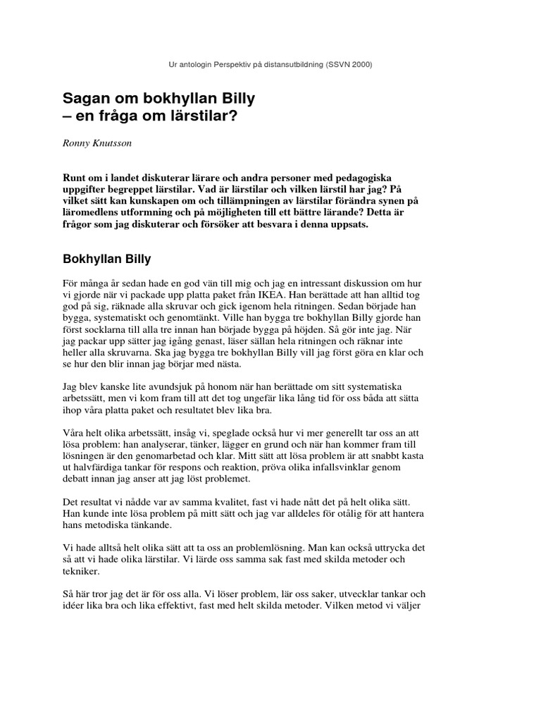 Bokhyllan Billy | PDF