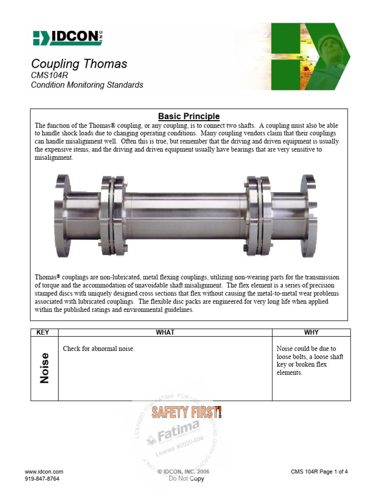 IDCON CMS 104R Coupling Thomas (With Watermark) | PDF | Applied And ...