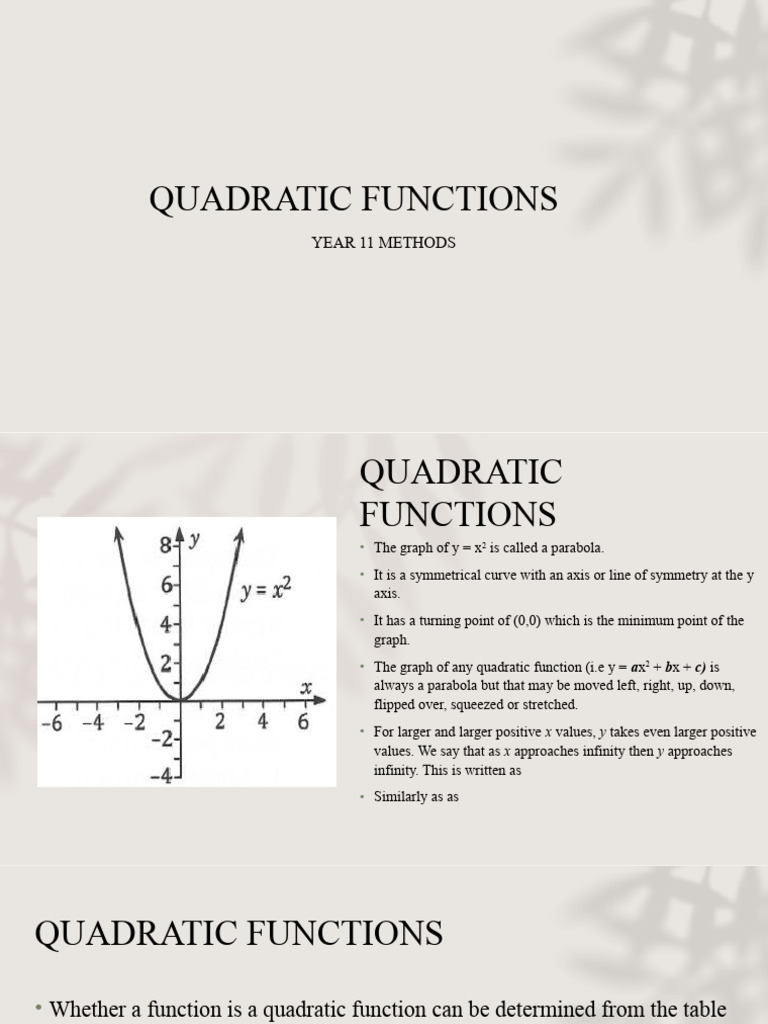 Chapter 5 - Quadratic Functions | PDF | Quadratic Equation | Functions And Mappings