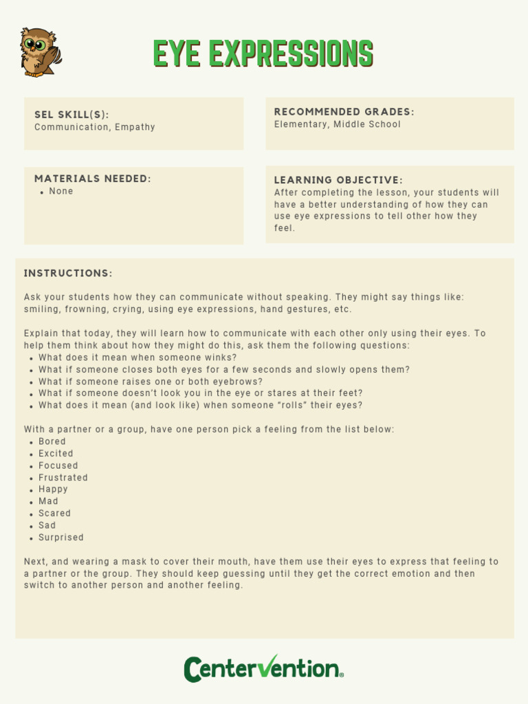 Eye Expressions | PDF