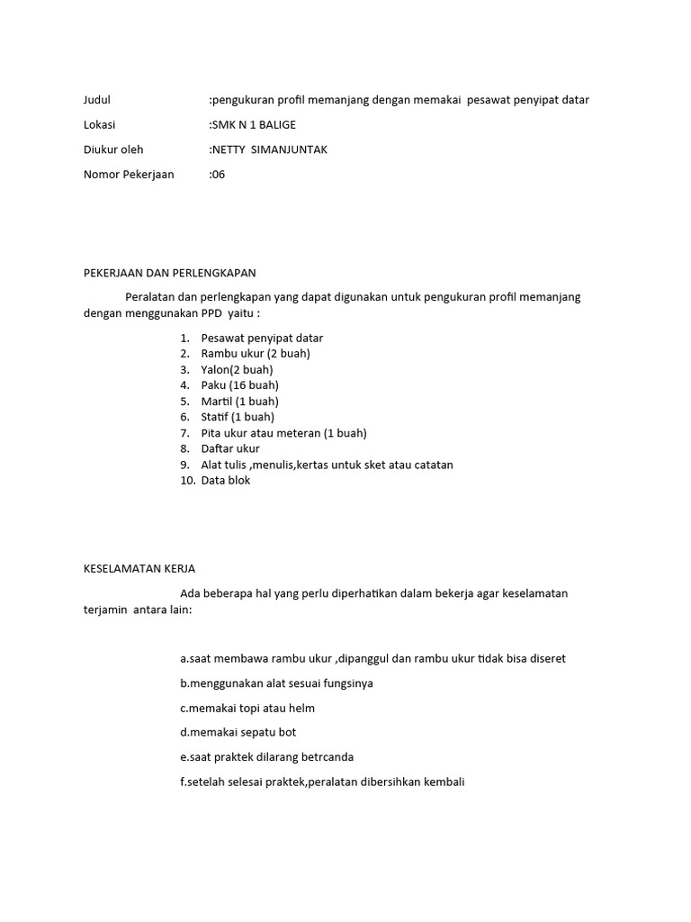 Panduan Pengukuran Profil Memanjang | PDF | Sains & Matematika ...