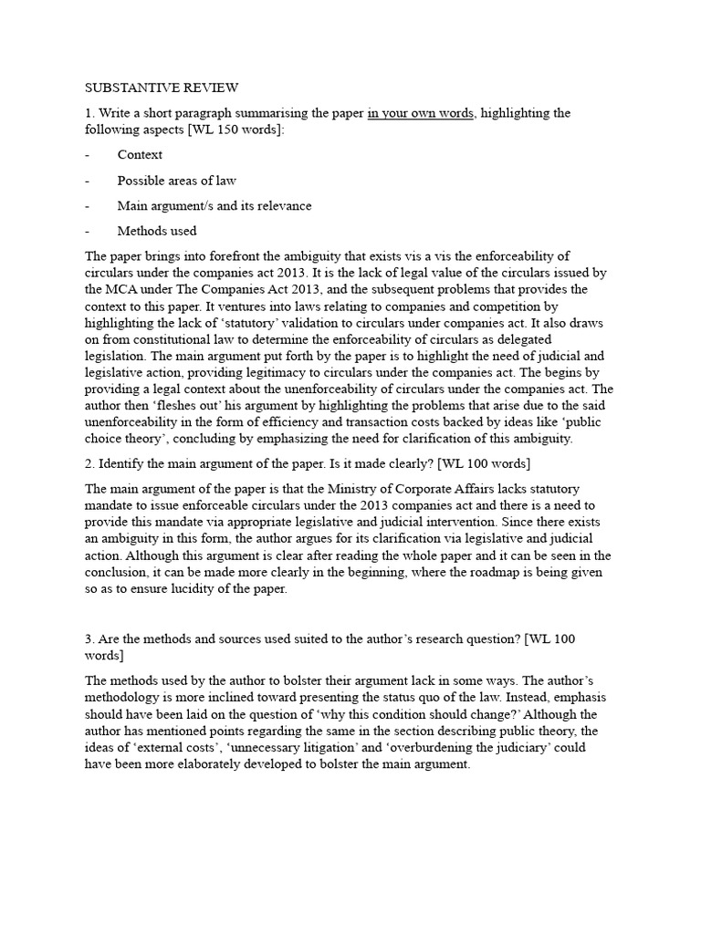 Substantive Review Component - Tanishq Sud | PDF | Taxes | Positivism