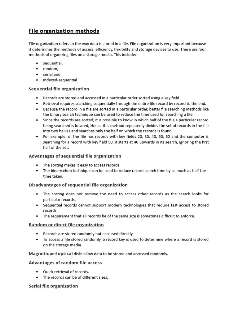 File Organization Methods Pdf Database Index Key Cryptography 