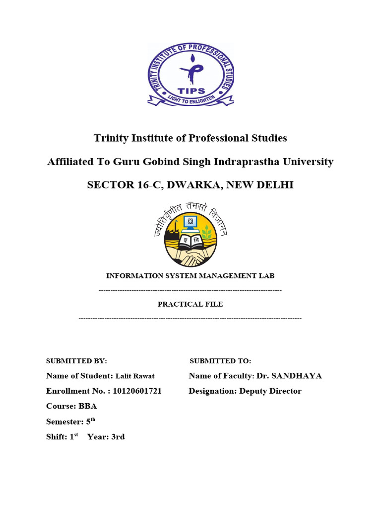 Lalit ISM File | PDF | Relational Database | Sql Lalit ISM File | PDF | Relational Database | Sql