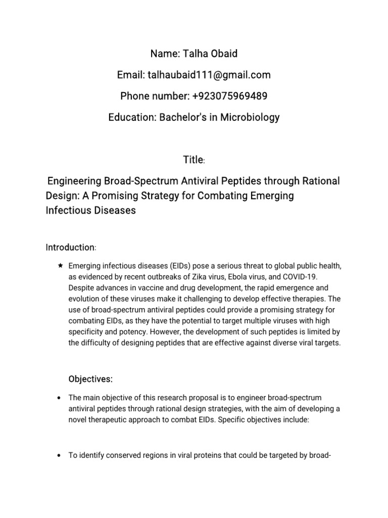 Research Proposal Infectious Diseases | PDF