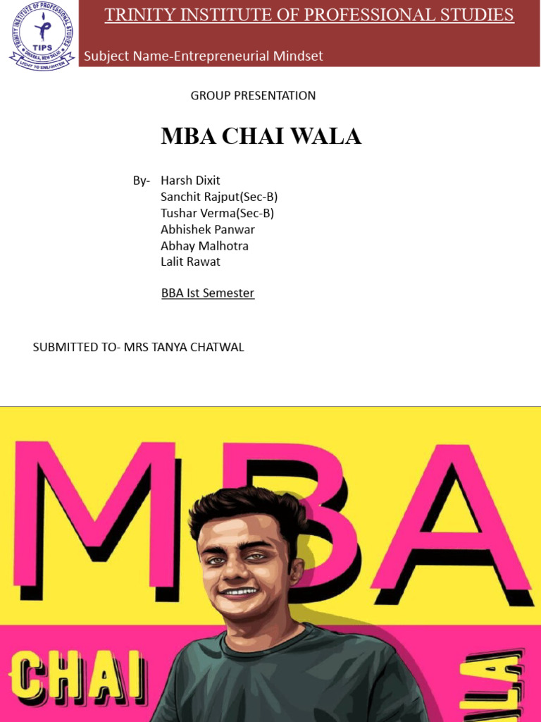 Group PPT On MBA Chai Wala by | PDF | Tea | Brand