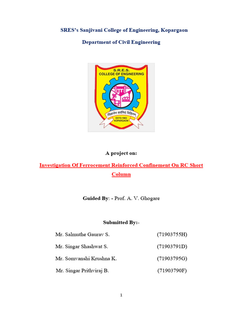 Civil Engineering Column Study | PDF | Concrete | Reinforced Concrete