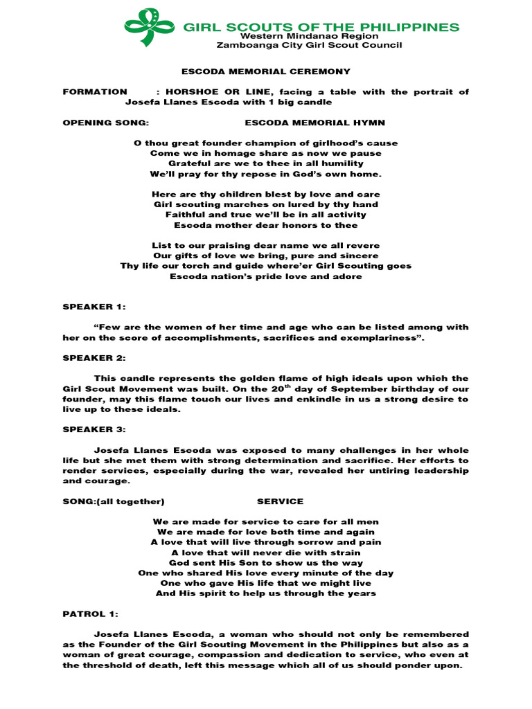 Josefa Llanes Escoda Memorial Ceremony | PDF