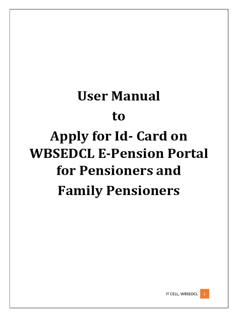 User Manual For Pensioner and Family Pensioner ID-card - 01 - 03 ... User Manual For Pensioner and Family Pensioner ID-card - 01 - 03 ...