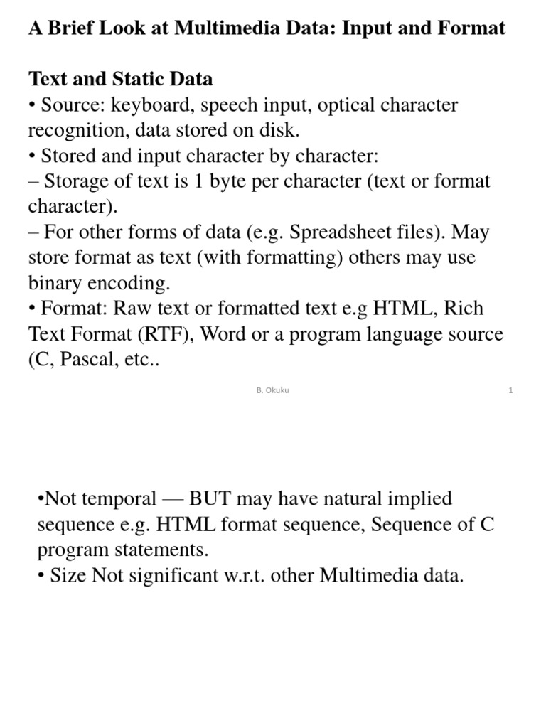 CH2 Multimedia Data Basics Part2 | Download Free PDF | Video | Data ...