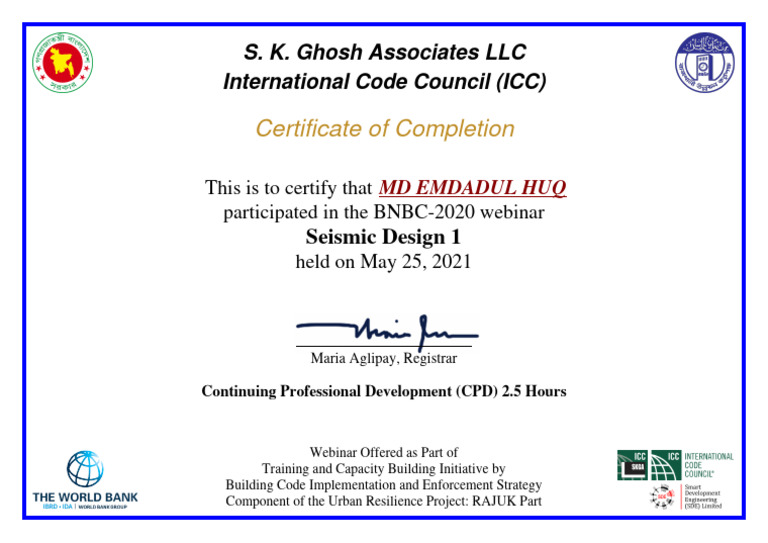 SK Ghosh Certificate | PDF