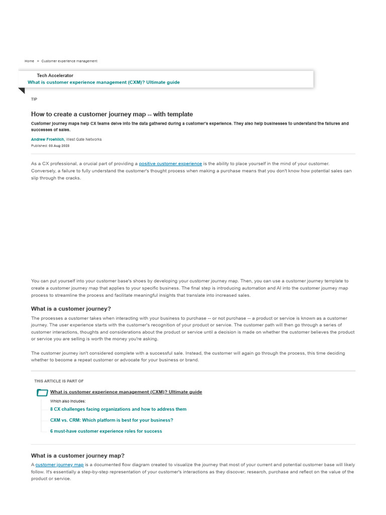How To Create A Customer Journey Map (With Template) | PDF | Customer ...