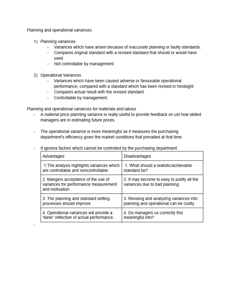 Variance Analysis for Managers | PDF | Lean Manufacturing | Business ...