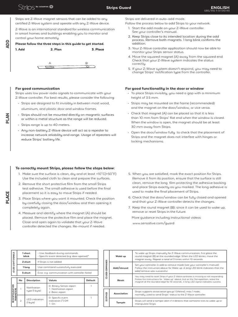 Sensative - Strips Guard Instruction Manual | PDF | Door | Information ...