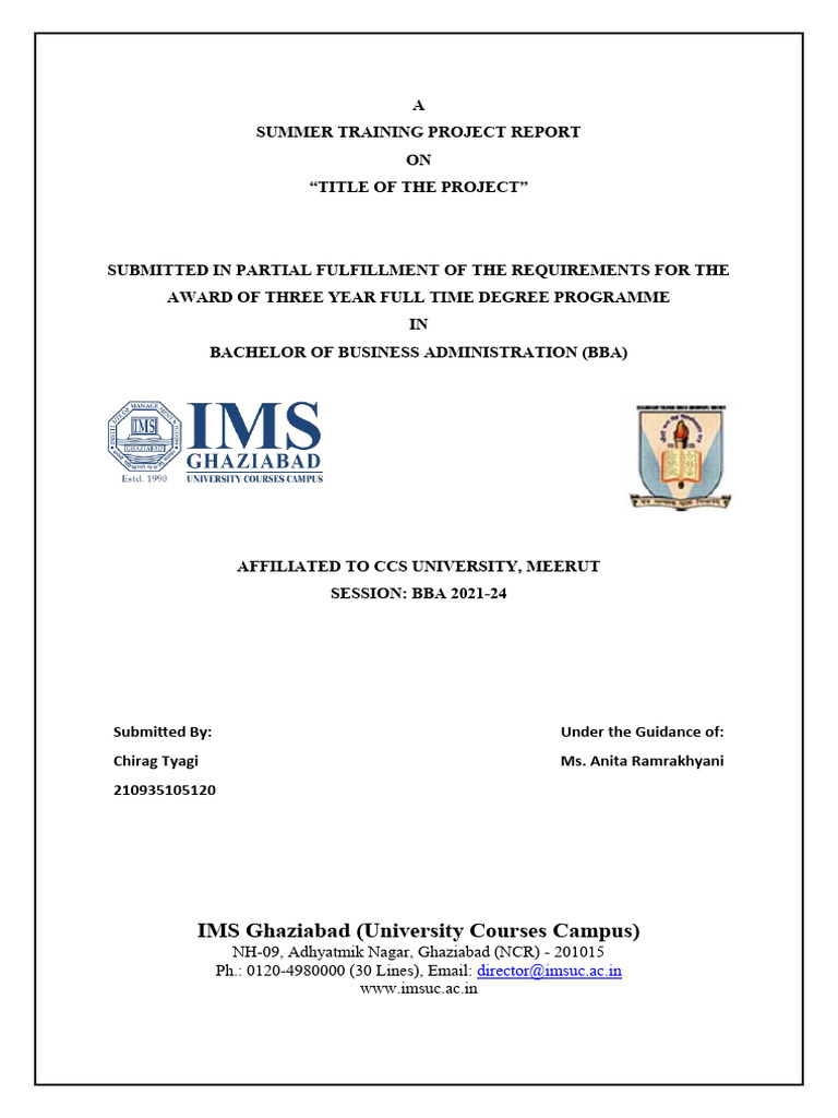 Project Report Guidelines BBA V-1 | PDF | Vocational Education | Qualifications