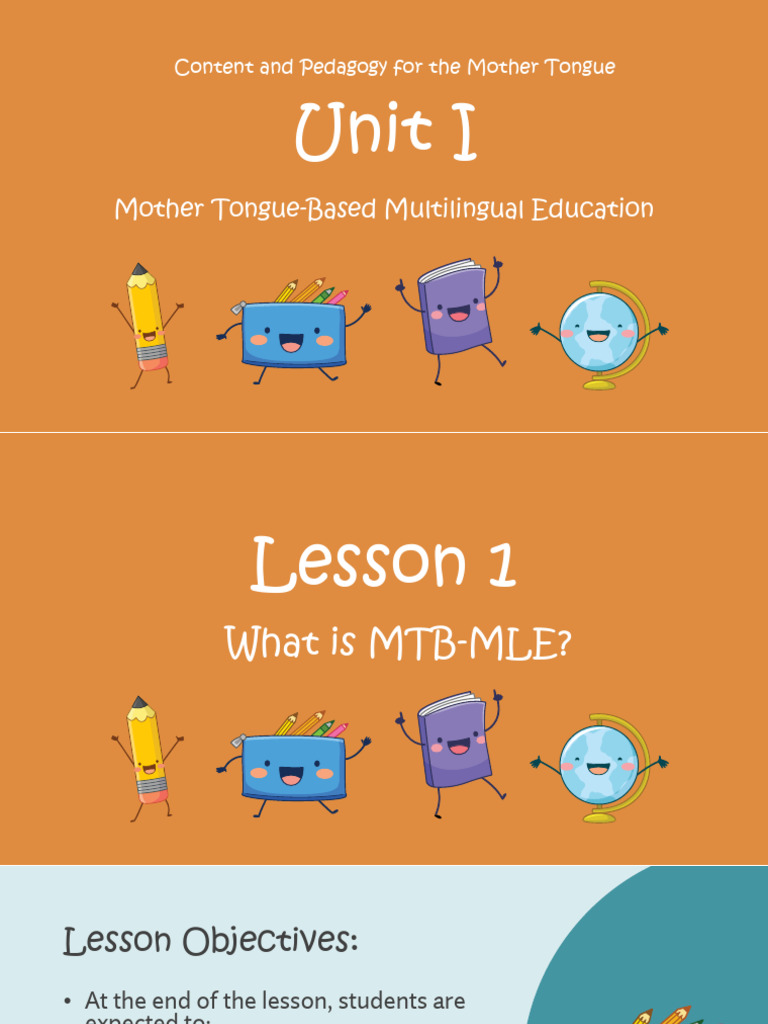 Unit I Lesson 1 What Is MTB MLE | PDF | Multilingualism | First Language
