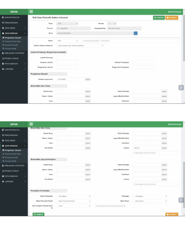 Form Sektor Informal | PDF
