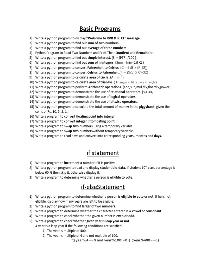 Practice Programs | Download Free PDF | Area | Elementary Mathematics