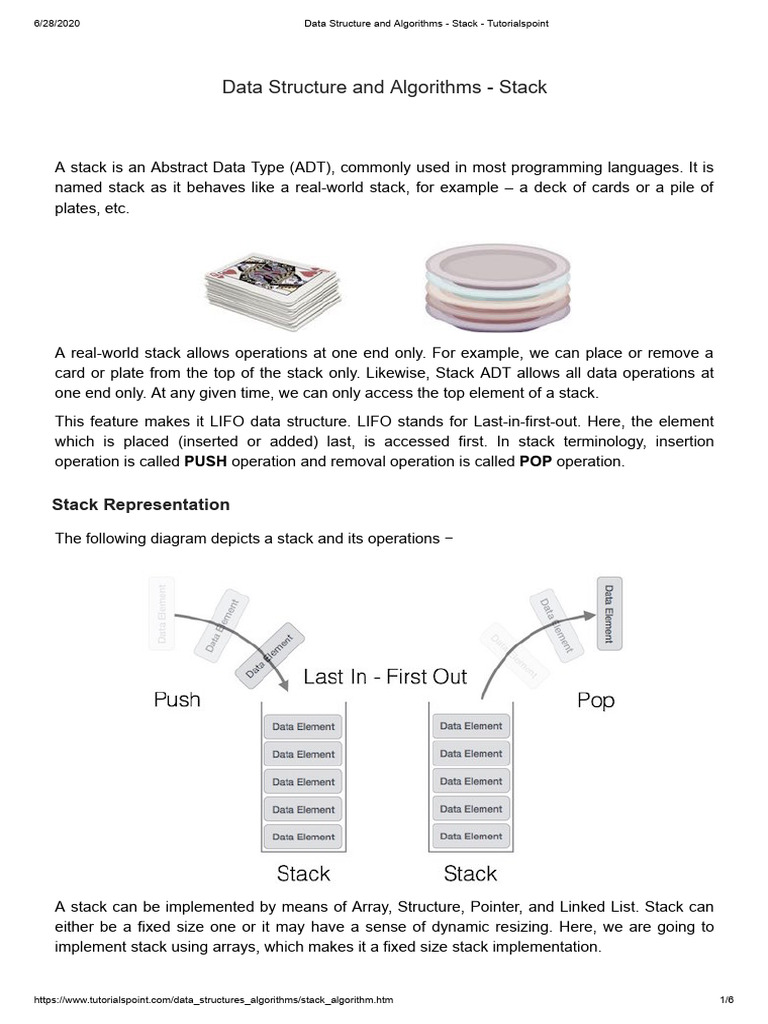Stack - Tutorialspoint | PDF | Computer Engineering | Computing