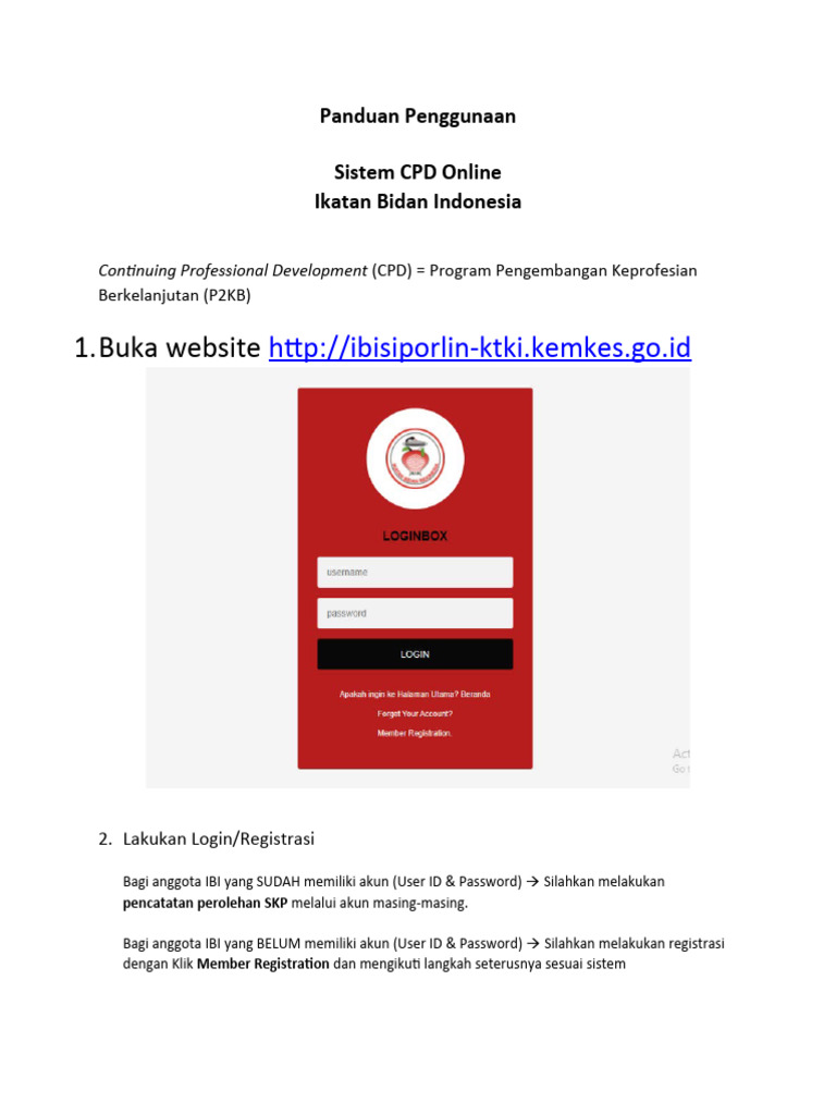 Panduan Penggunaan CPD Online IBI - Bidan 15062020 | PDF