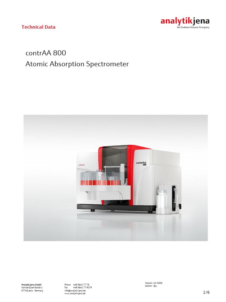 TechData contrAA 800 002 en | PDF | Atomic Absorption Spectroscopy ...