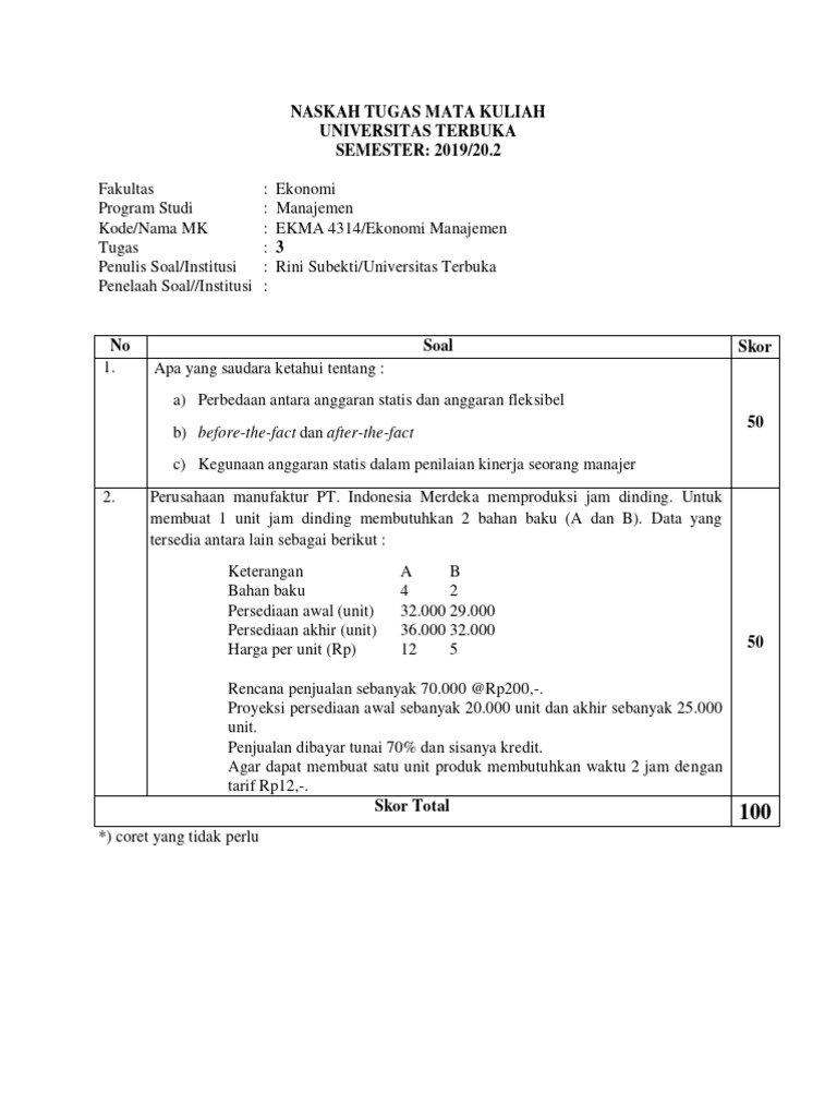 Tuton 3 Akuntansi Manajemen | PDF