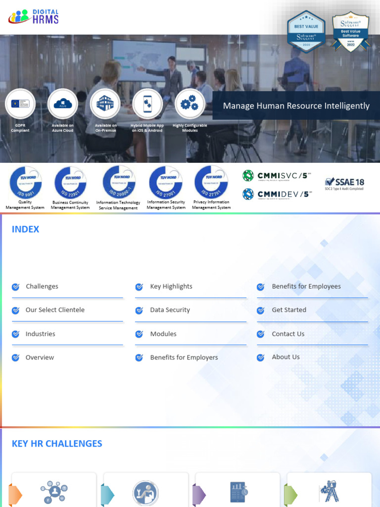 Digital Hrms Presentation | PDF | Cloud Computing | Mobile App
