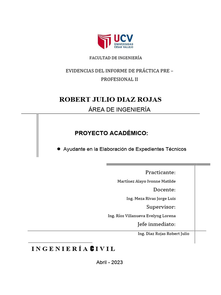 Carátula para Informe de Práctica II | PDF
