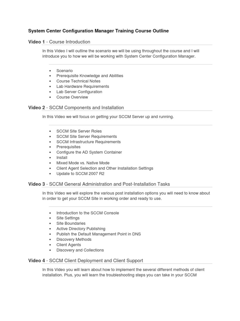 System Center Configuration Manager Training Course | PDF | Computer ...