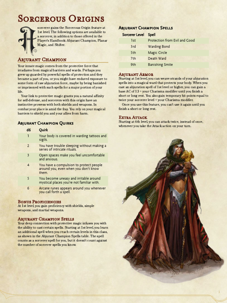 Abjurant Champion Sorcerer Guide | PDF
