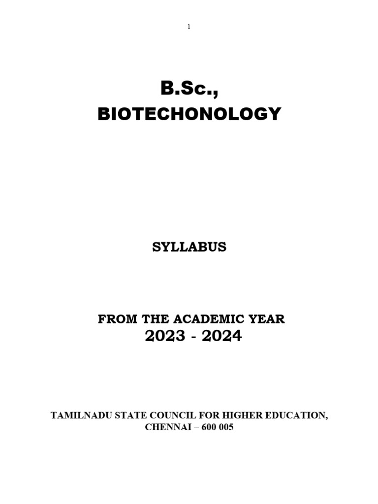 B.sc. Biotechnology | PDF | Cell (Biology) | Metabolism