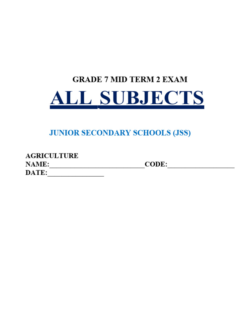 Grade 7 Set 2 Holiday Assignment All Subjects | PDF | Nutrients | Insects