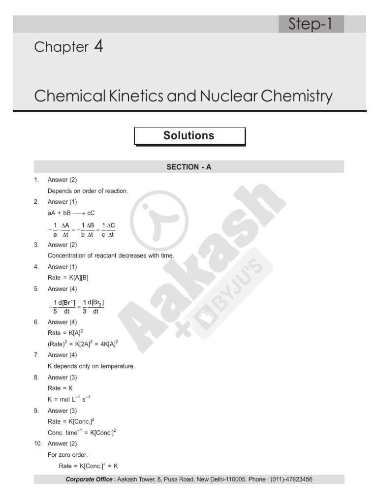 CLS ENG 23 24 XII Che Target 2 Level 1 Chapter 4 | PDF | Reaction Rate | Chemical Kinetics