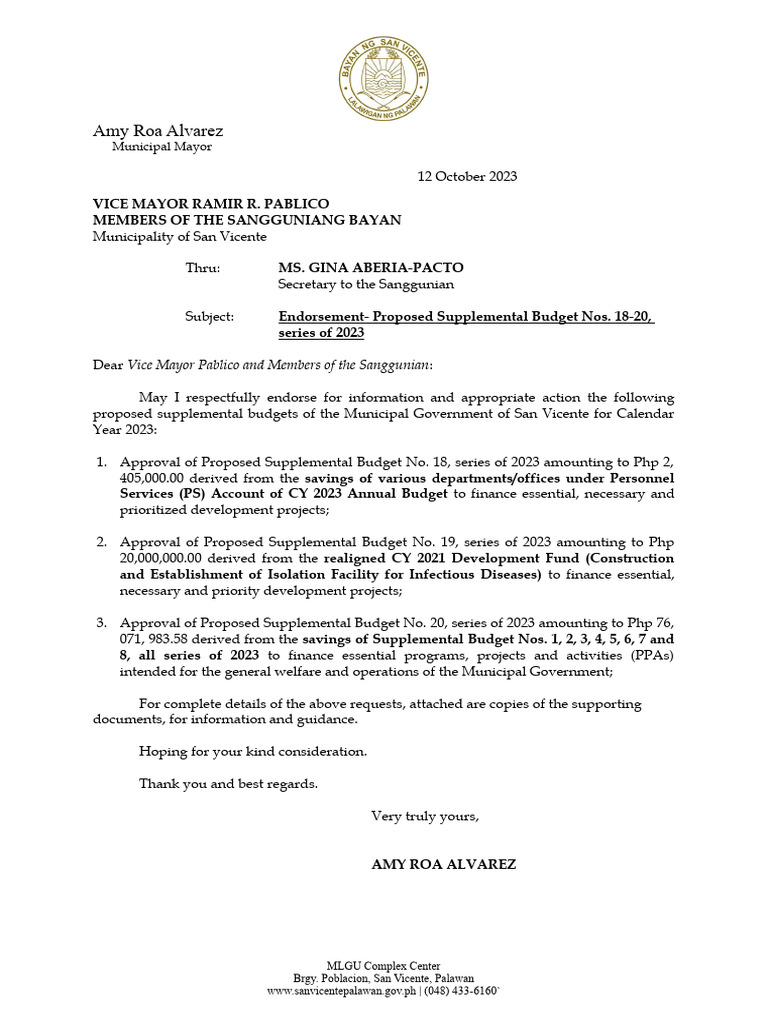 Letter-SB-Request For Special Session-11 October 2023 | PDF | Government