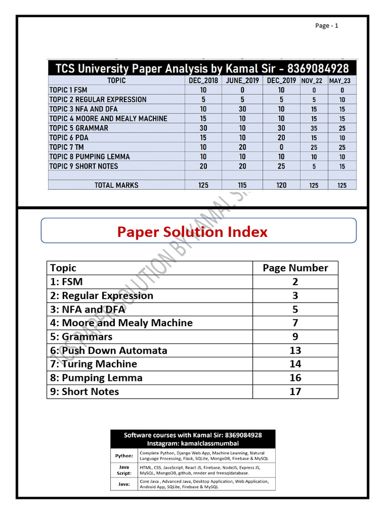 v3 TCS PAPER SOLUTIONS - 2023 | PDF | Regular Expression | Theory Of ...