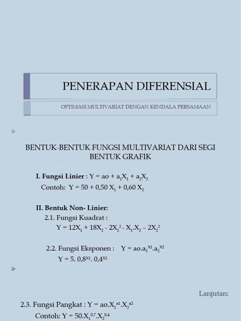 Optimisasi Multivariat Dengan Kendala | PDF | Metode & Bahan Ajar