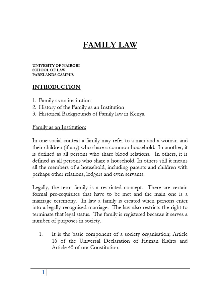 Family Law Notes PDF | PDF | Marriage | Family