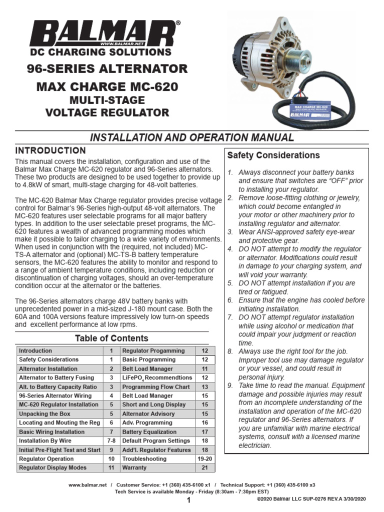 Balmar Sup 0276 Rev A | PDF | Electrician | Ignition System