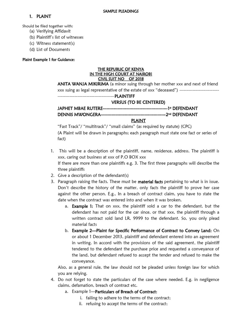 Sample Pleadings | Download Free PDF | Lawsuit | Traffic Collision