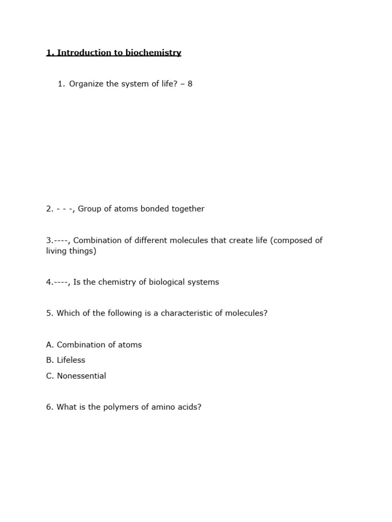 Biochemistry Basics: Key Concepts and Terms | PDF | Biochemistry ...
