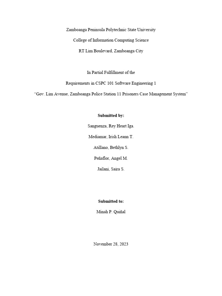 Prionsers Case Management System | PDF | Police | Prison