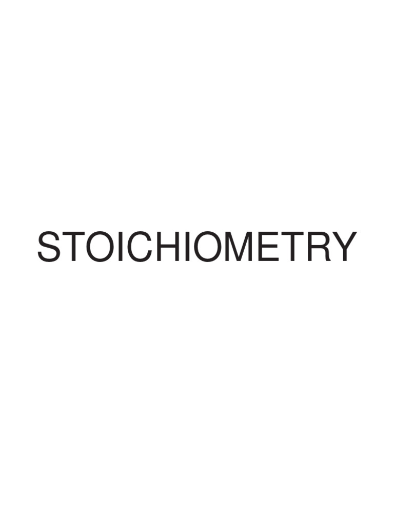 01 Stoichiometry Revision Notes | PDF | Stoichiometry | Mole (Unit)