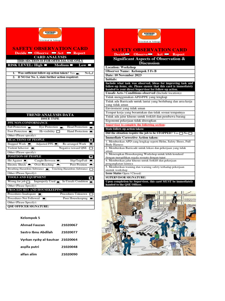 Stop Card 1 Kelompok 5 | PDF | Personal Protective Equipment | Safety