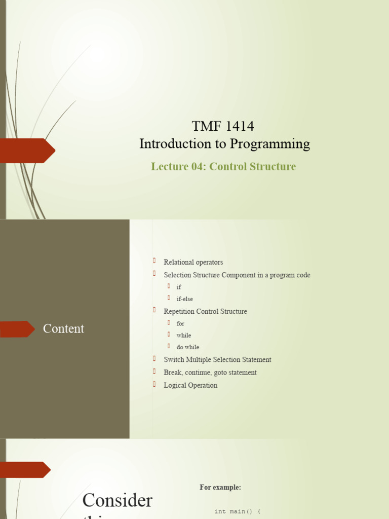 Lecture - 04 - Control Structure | PDF | Control Flow | Software ... Lecture - 04 - Control Structure | PDF | Control Flow | Software ...